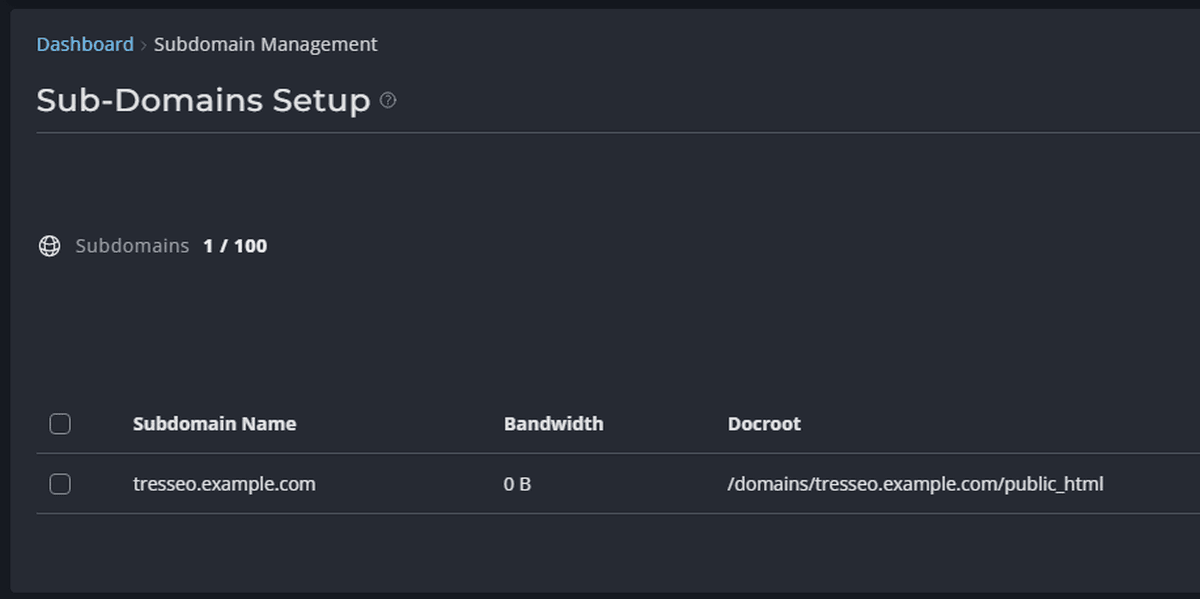 Setting up Subdomains in DirectAdmin ~ Tresseo